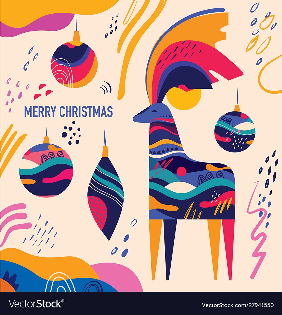 Christmas deer Royalty Free Vector Image - VectorStock