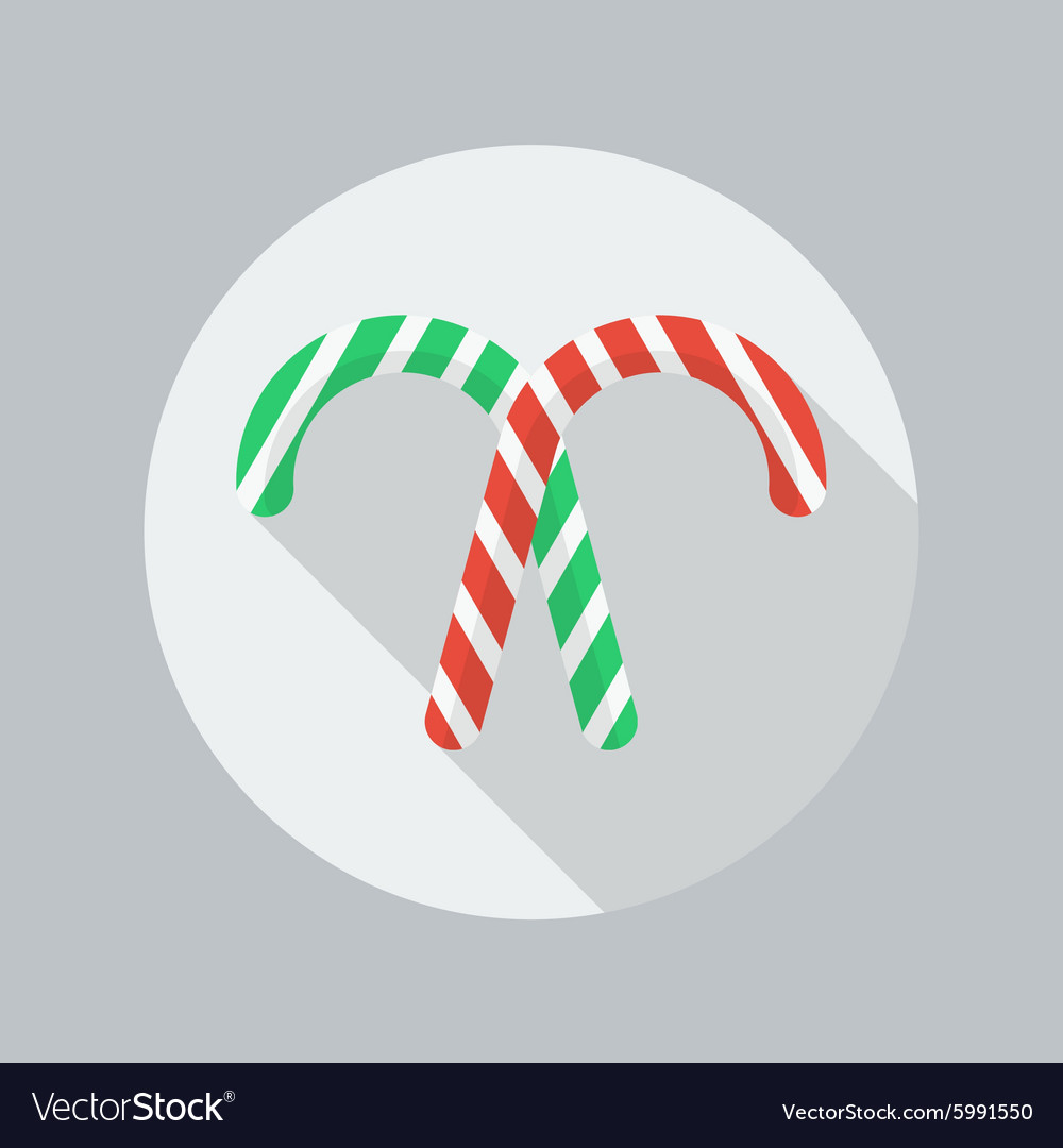 Christmas Flat Icon Candy cane Royalty Free Vector Image