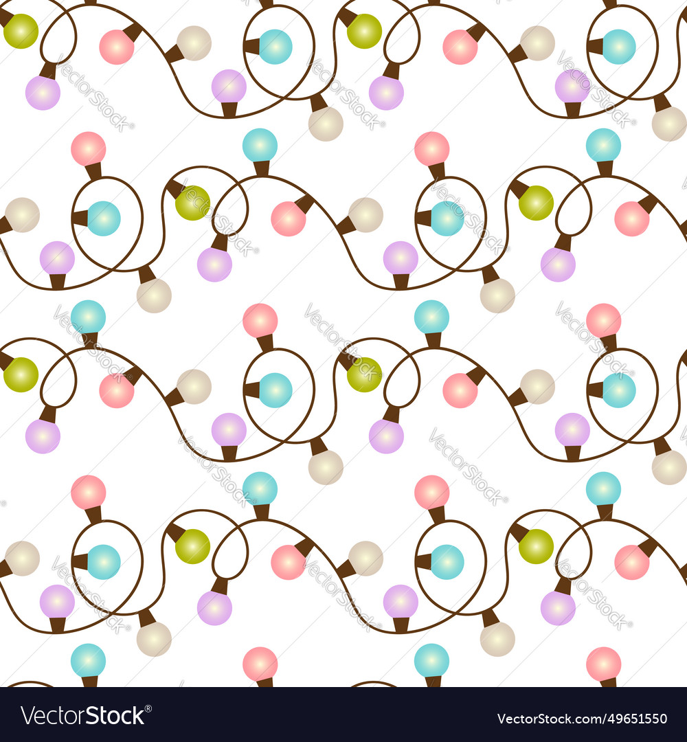 Christmas lights strings seamless pattern design Vector Image