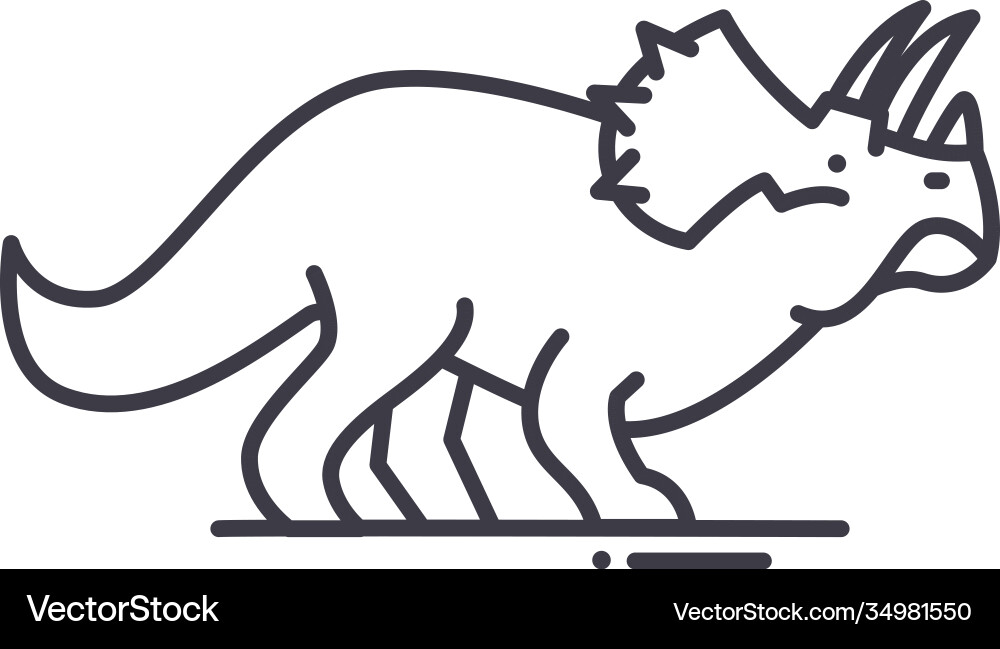 Dinosaur icon linear isolated thin Royalty Free Vector Image