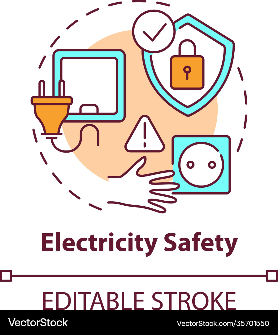 Electricity safety concept icon Royalty Free Vector Image