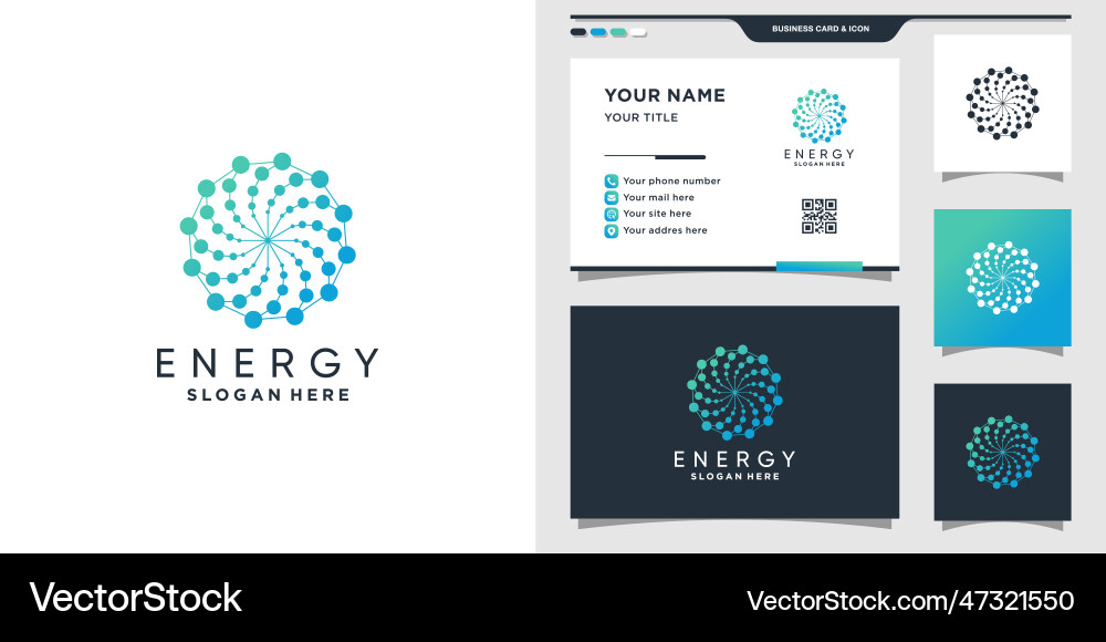Energy logo with dot and linear style logo Vector Image