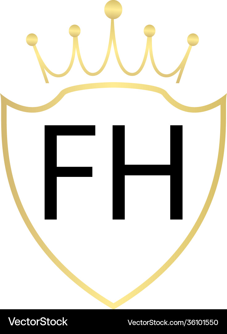 Fh letter logo design with simple style Royalty Free Vector
