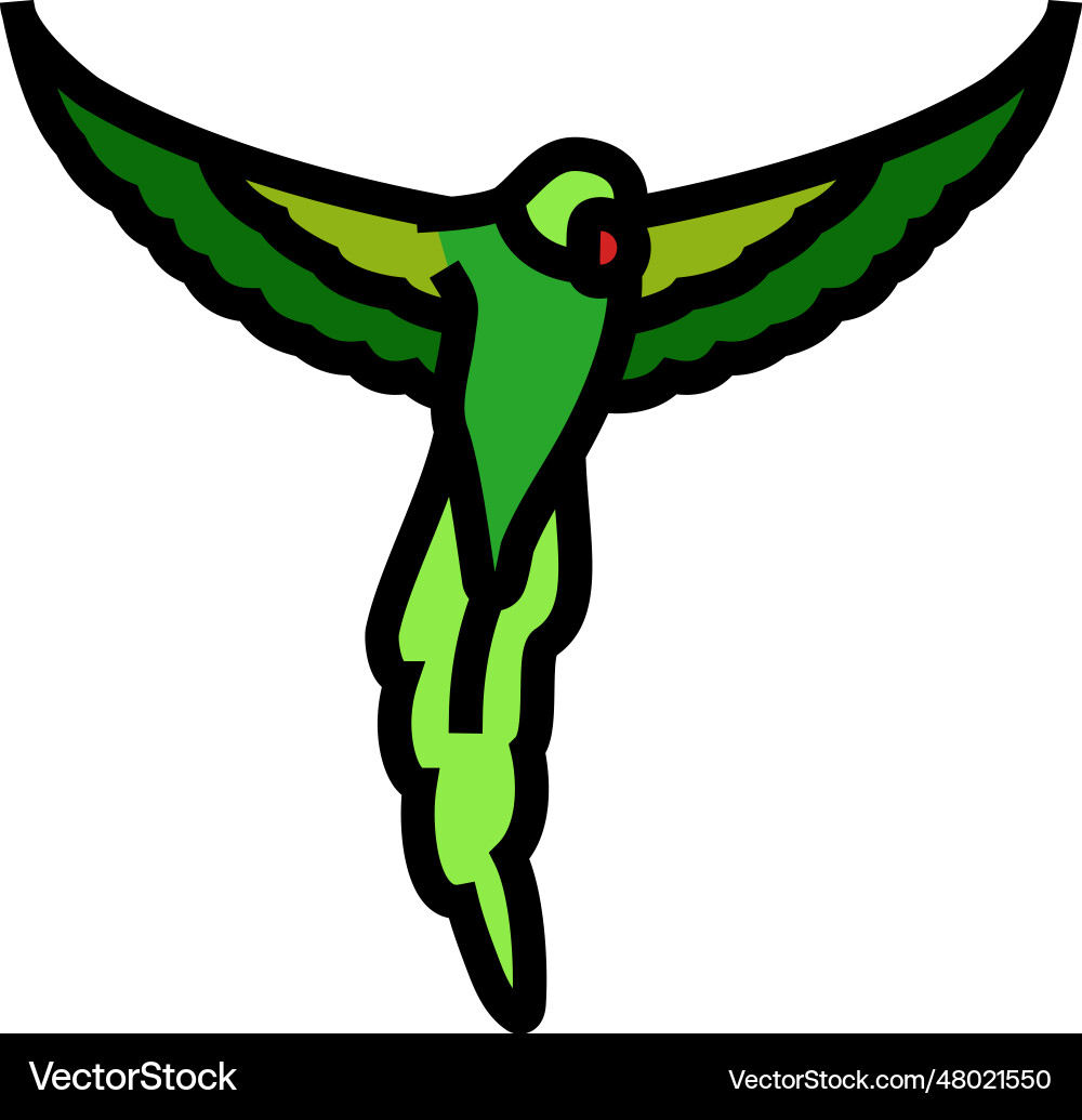 Flying parrot bird color icon Royalty Free Vector Image