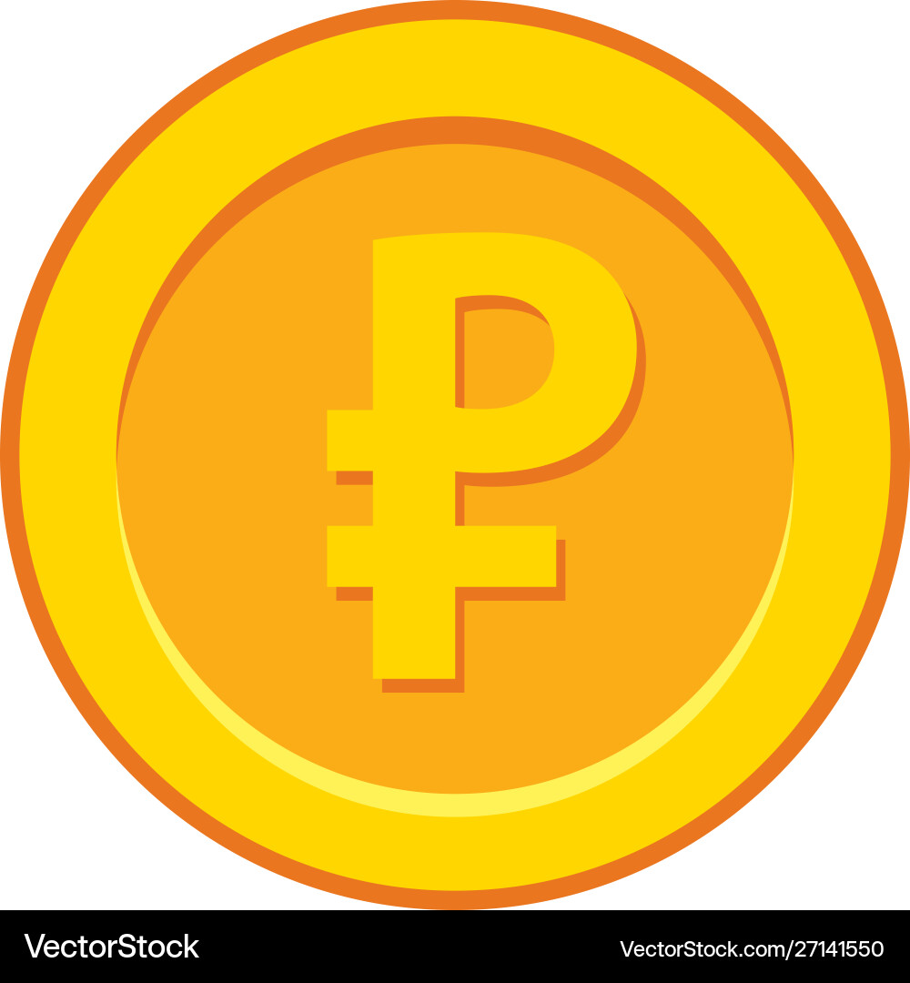 Gold rouble coin Royalty Free Vector Image - VectorStock