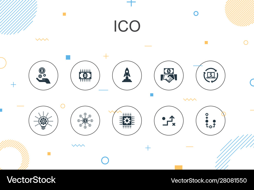 Ico trendy infographic template thin line design Vector Image