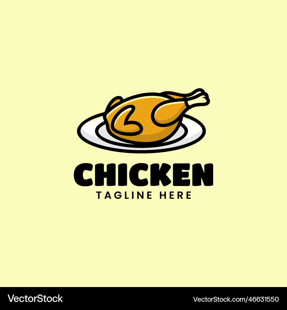 Logo chicken simple mascot style Royalty Free Vector Image