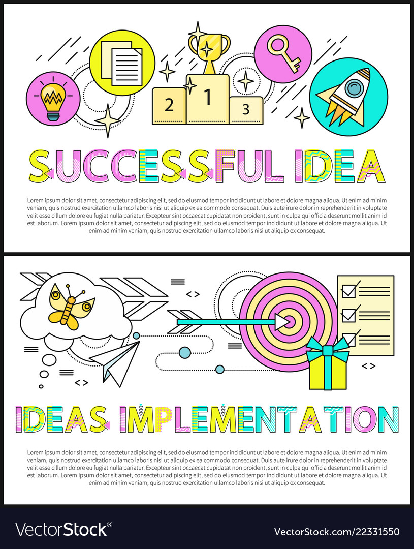 Successful idea implementation Royalty Free Vector Image