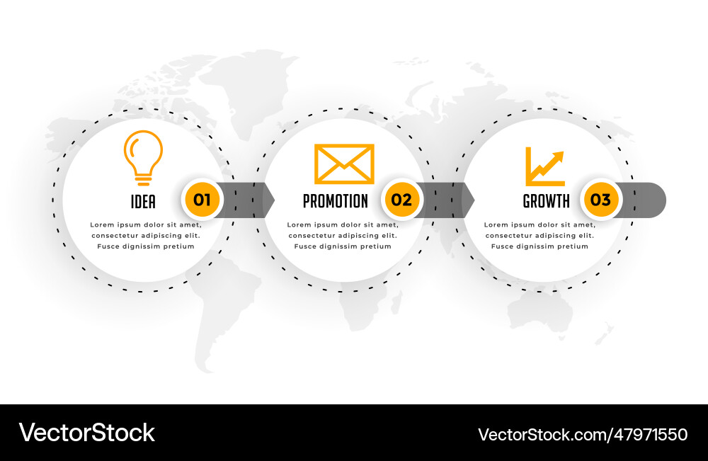 Three step infographic timeline diagram banner Vector Image
