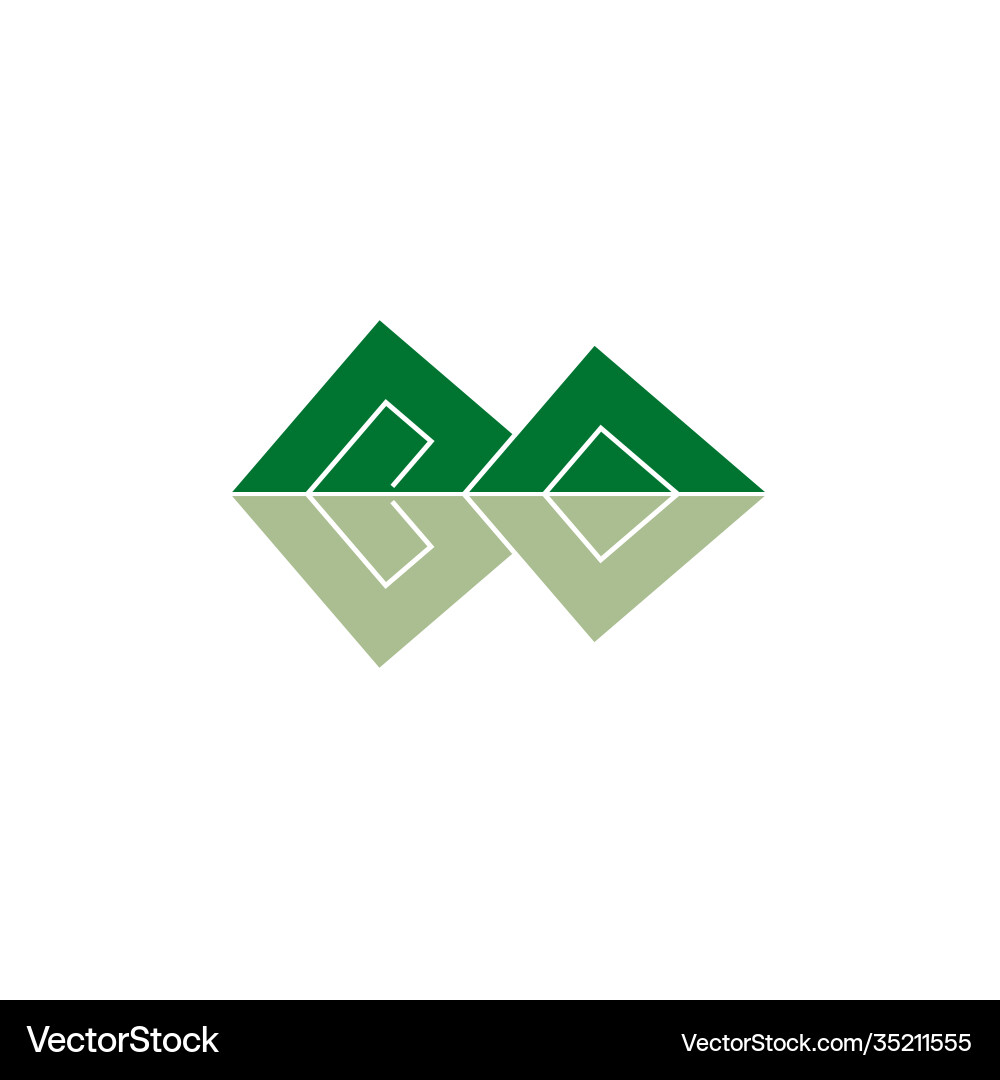 Abstract geometric mountain green logo Royalty Free Vector