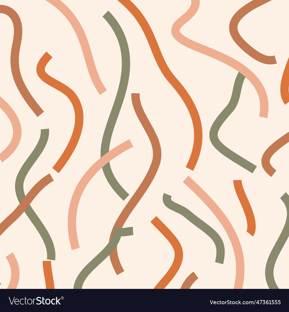 Aesthetic curved lines pattern on beige background