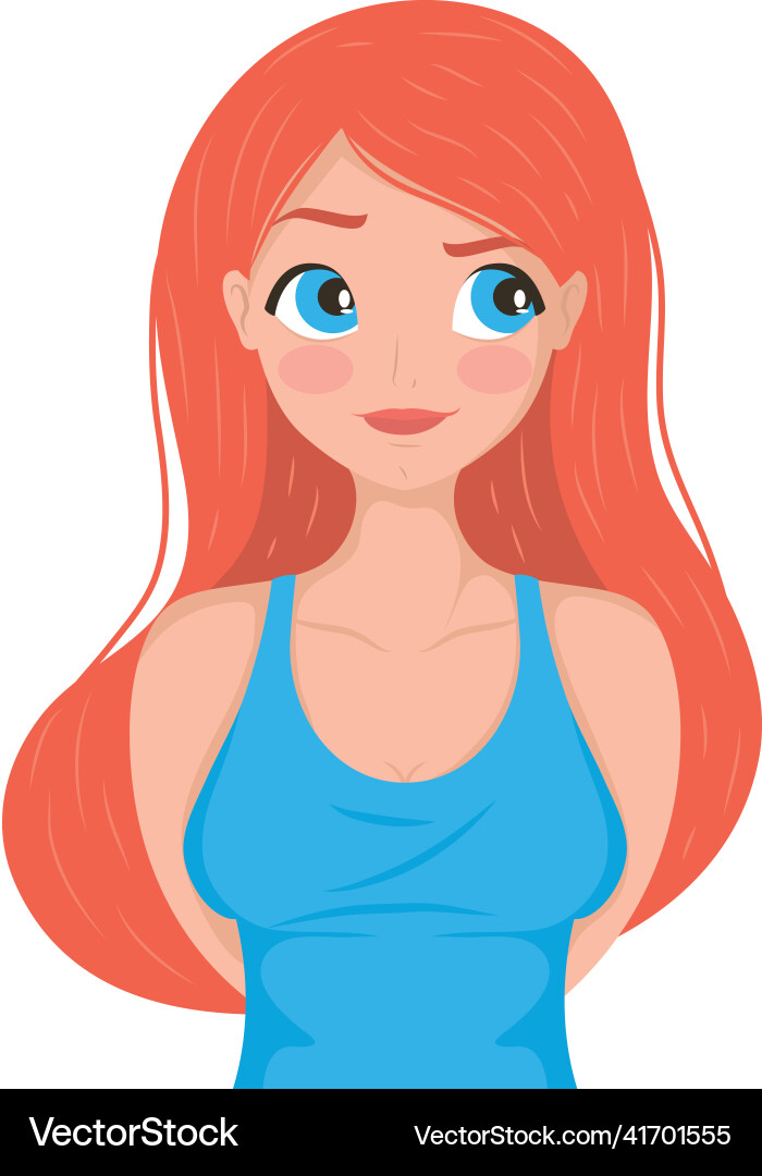 Beautiful redhead girl Royalty Free Vector Image