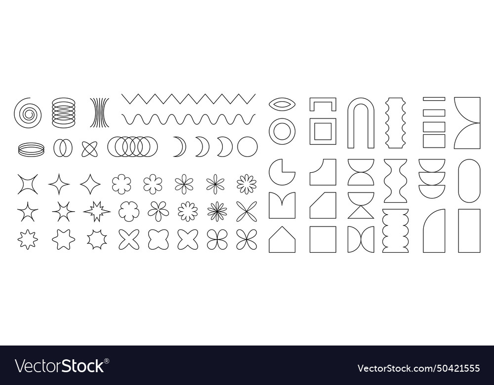Brutalist abstract geometric shapes collection Vector Image Brutalist abstract geometric shapes collection Vector Image