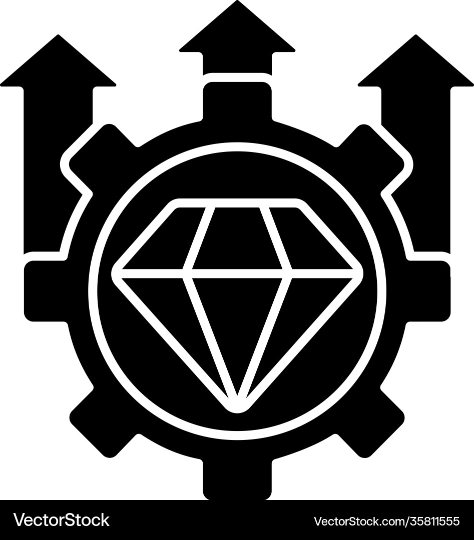 Excellence high standards black glyph icon Vector Image