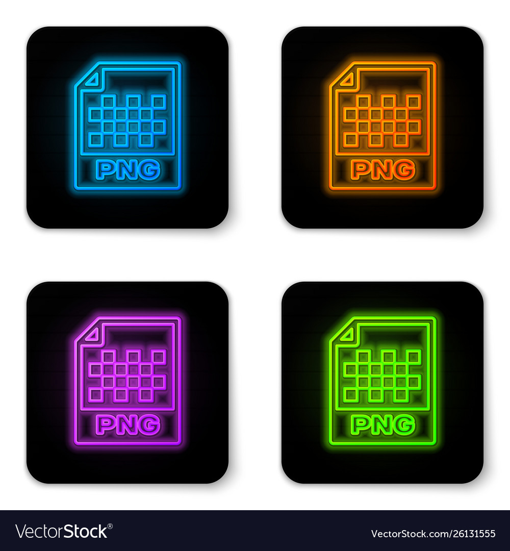 Glowing neon png file document icon download Vector Image