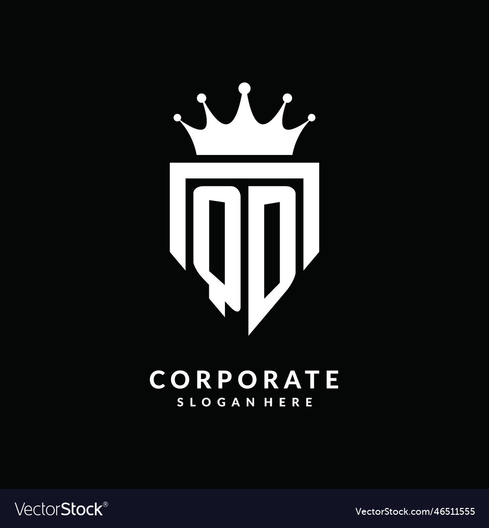 Letter qd logo monogram emblem style with crown Vector Image