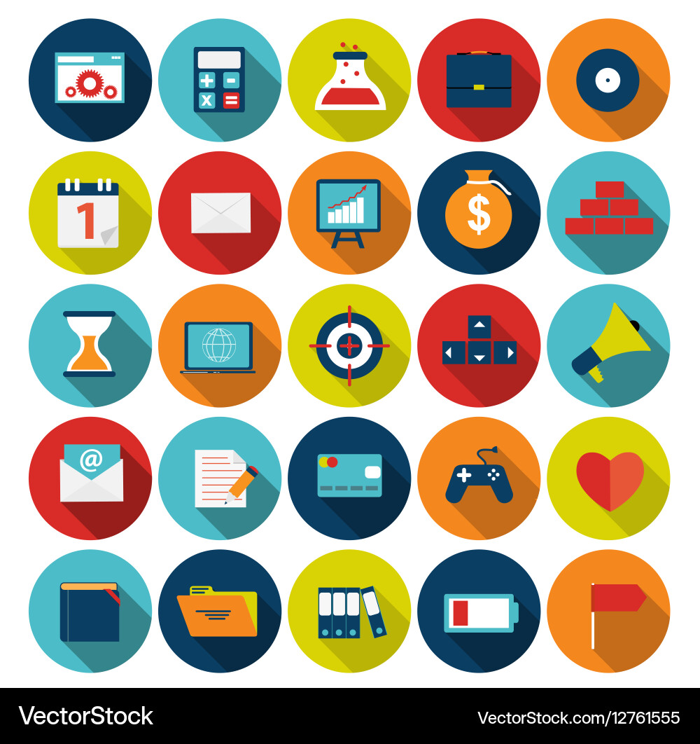 Mega set of flat icons Royalty Free Vector Image
