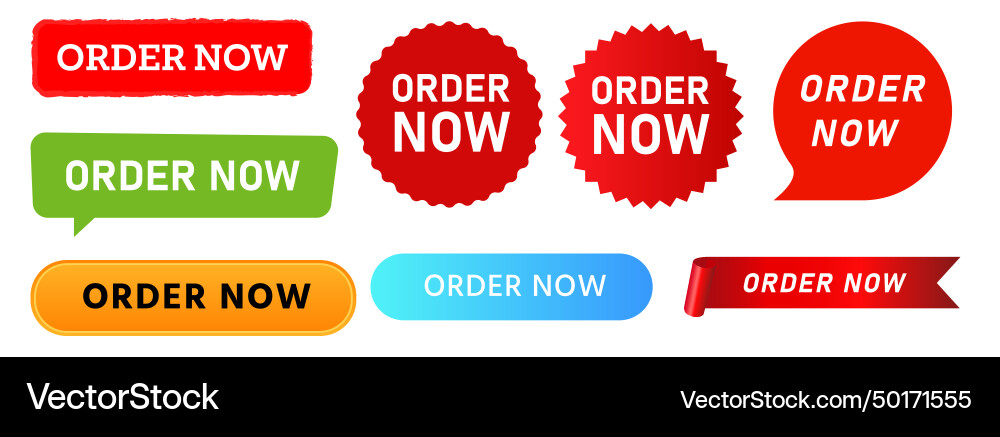 Order now transaction call to action button ribbon
