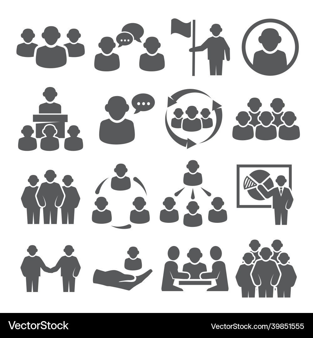 People icons set on white background Royalty Free Vector