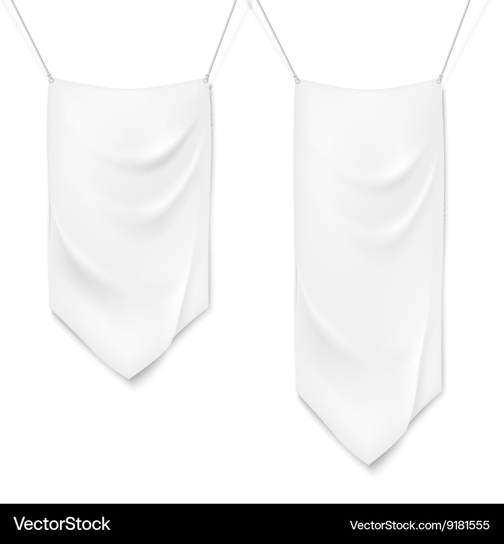Realistic white textile banners Royalty Free Vector Image