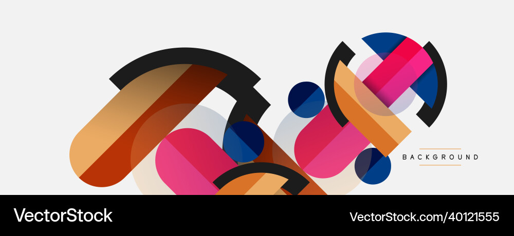 Round geometric shapes lines and circles Vector Image