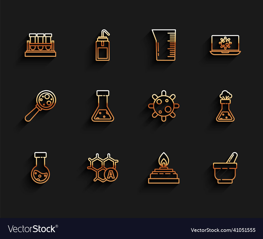 Set line test tube and flask chemical chemical Vector Image Set line test tube and flask chemical chemical Vector Image