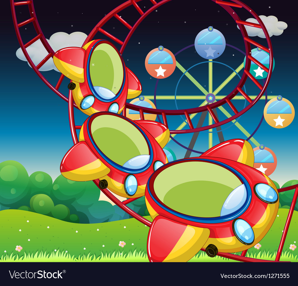 The colorful roller coaster Royalty Free Vector Image