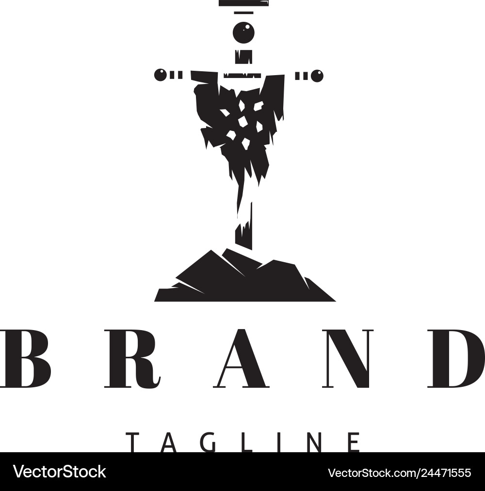 Victory flag black abstract logo design Royalty Free Vector