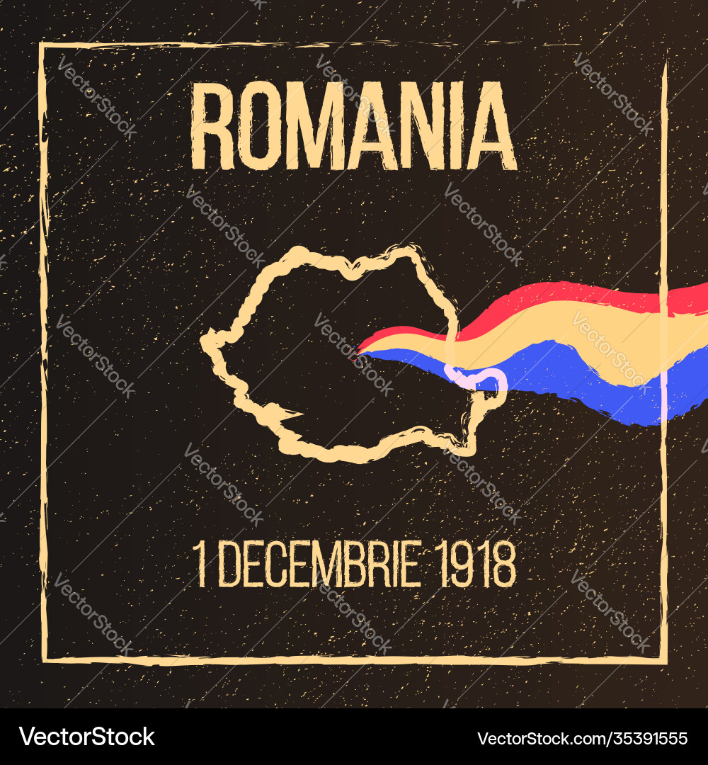Vintage background about romanian union day Vector Image