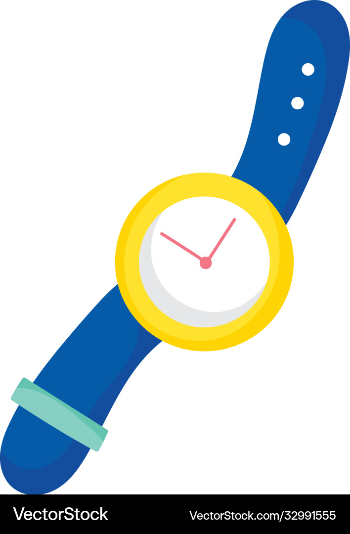 Wrist watch time clock isolated icon design white Vector Image
