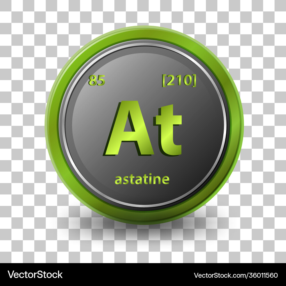 Astatine chemical element symbol Royalty Free Vector Image