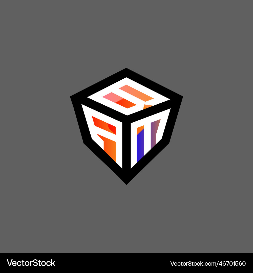 Bam letter logo creative design with graphic Vector Image