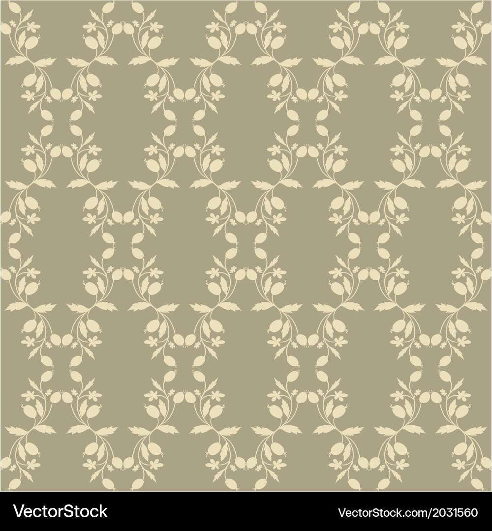 Beige floral wallpaper Royalty Free Vector Image