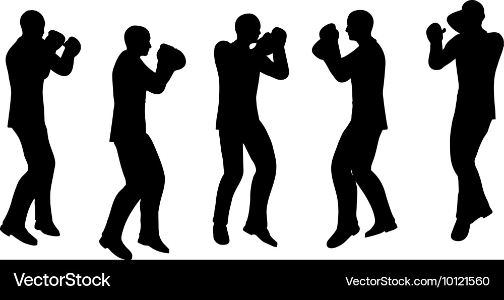 Boxer businessman silhouette Royalty Free Vector Image