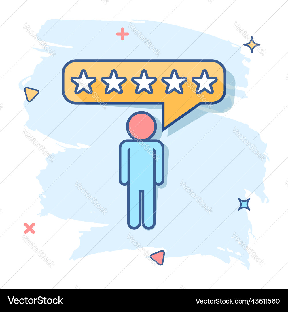 Cartoon customer reviews user feedback icon Vector Image