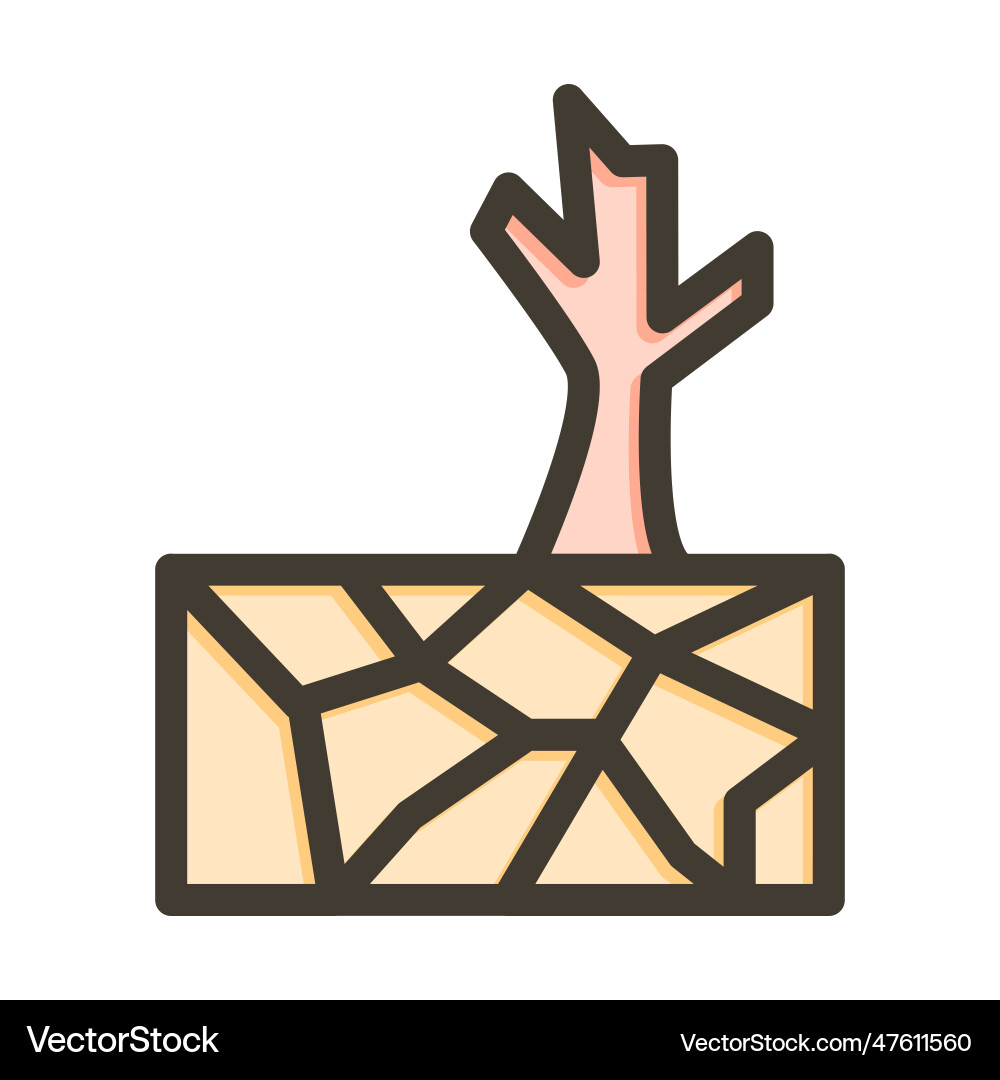 Drought thick line filled colors for personal Vector Image