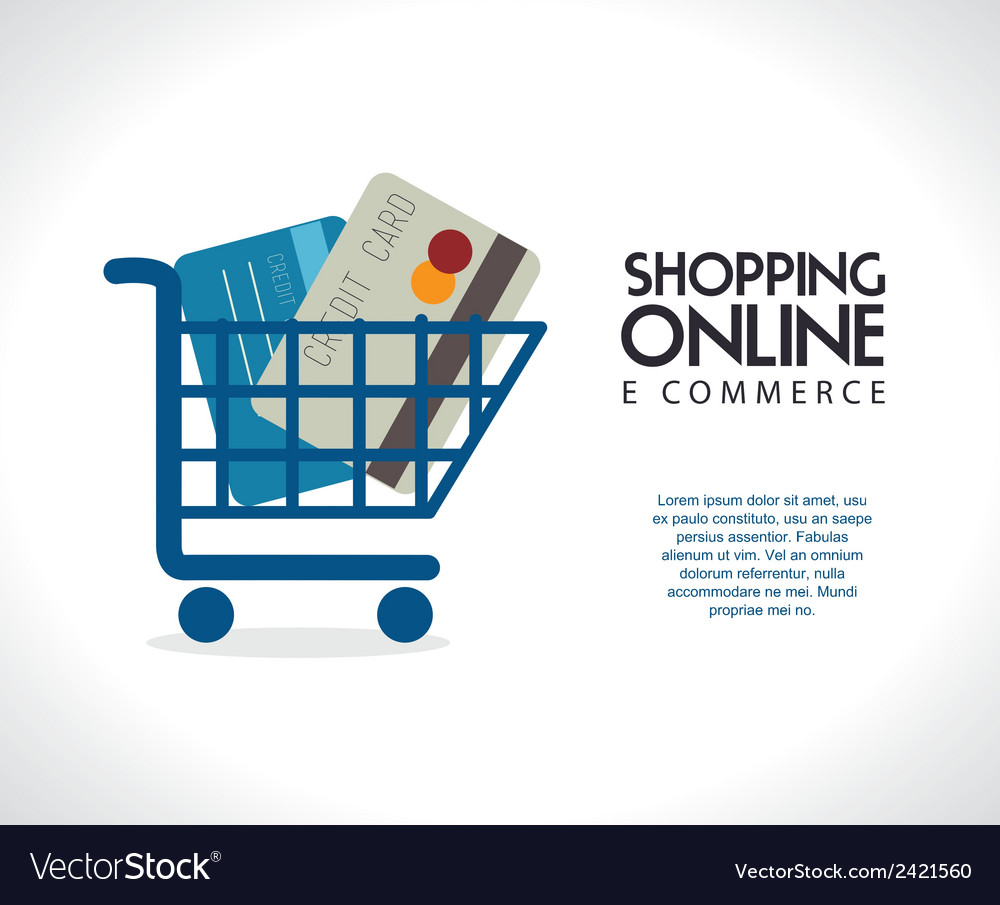 Ecommerce design over gray background Royalty Free Vector