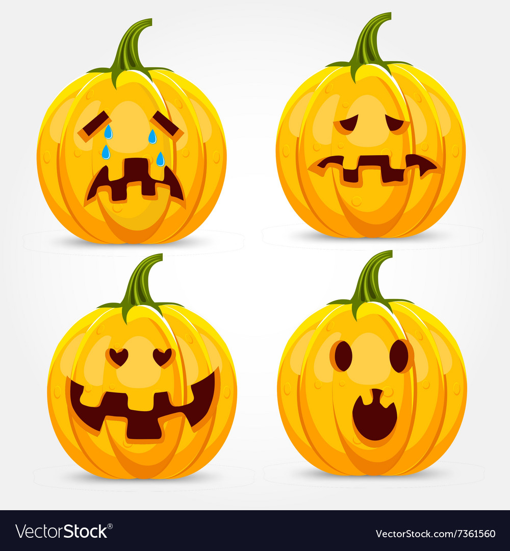 Halloween pumpkin making face expressions Vector Image