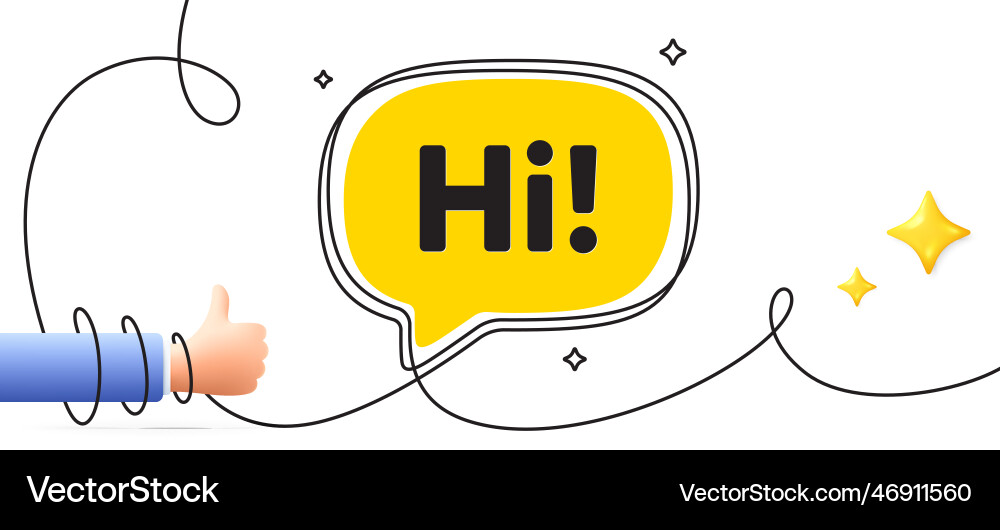 Hi welcome tag hello invitation offer continuous Vector Image