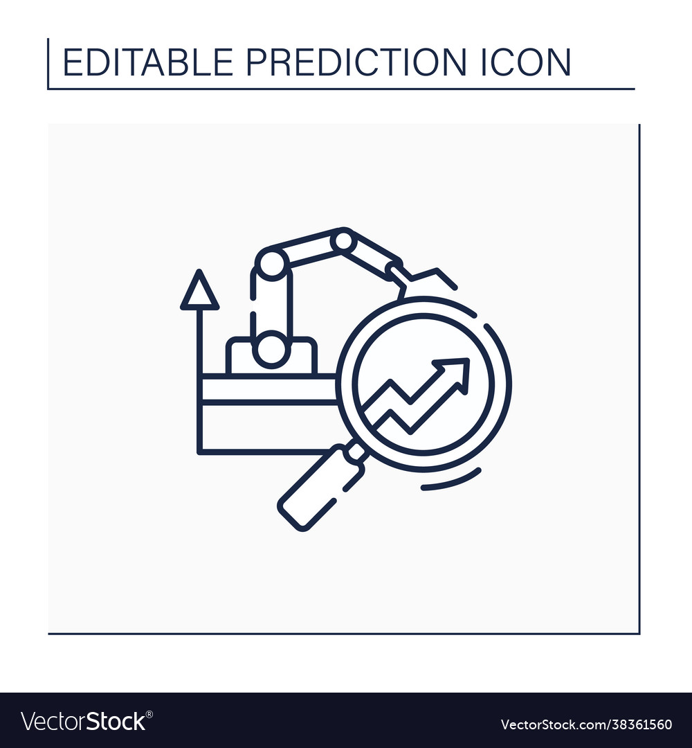 Manufacturing predictive analytics line icon Vector Image Manufacturing predictive analytics line icon Vector Image