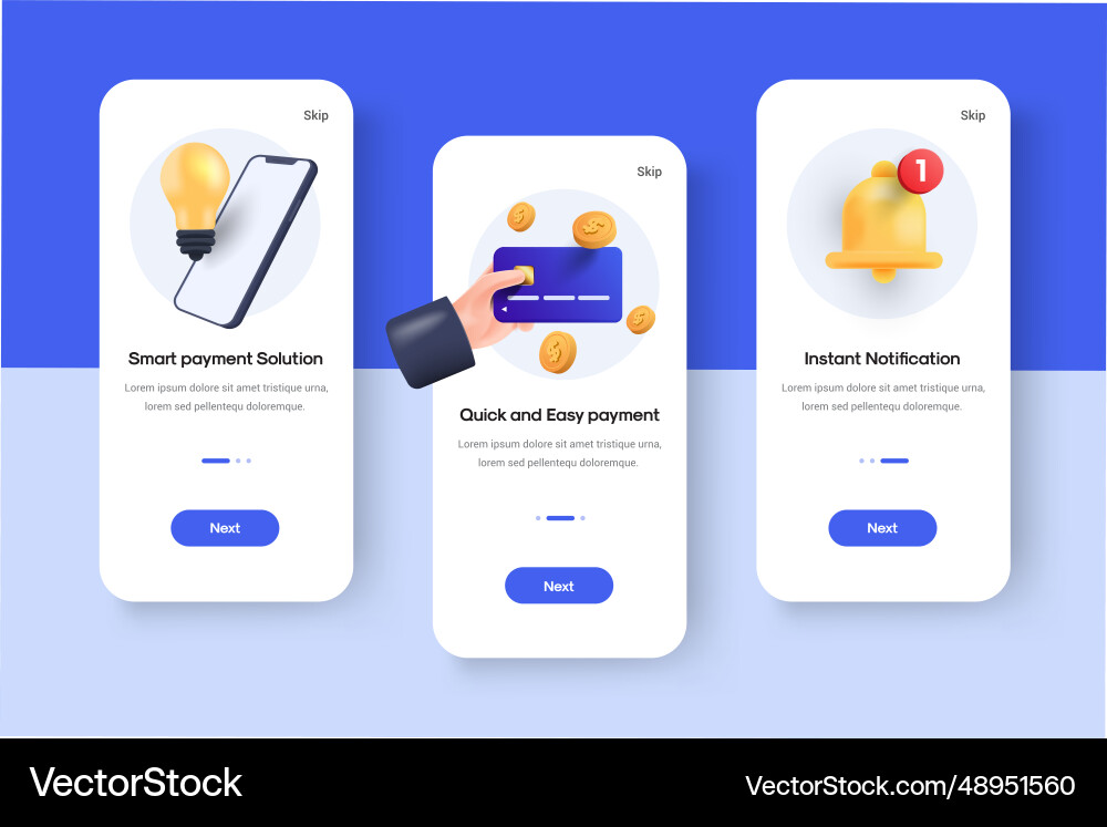 Modern 3d of data analysis login page Royalty Free Vector