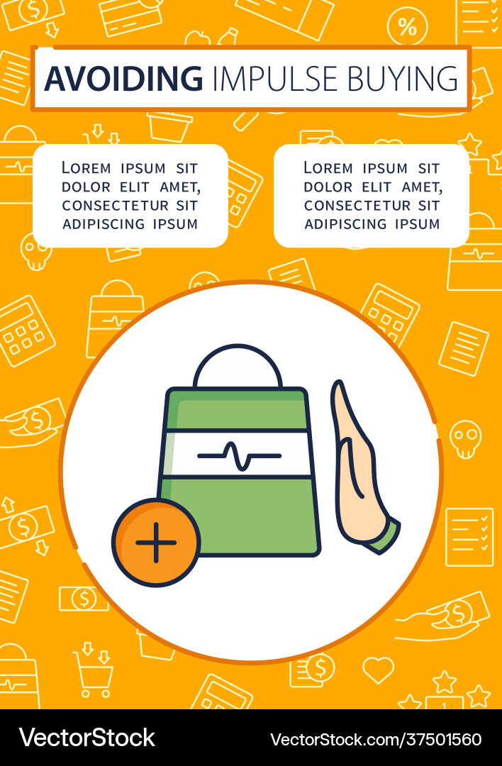 Not impulsive shopping brochure Royalty Free Vector Image