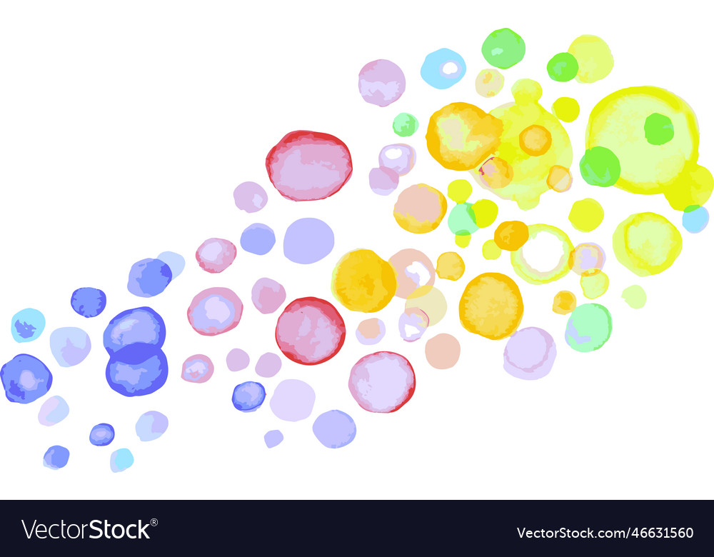Rainbow watercolor bubbles Royalty Free Vector Image