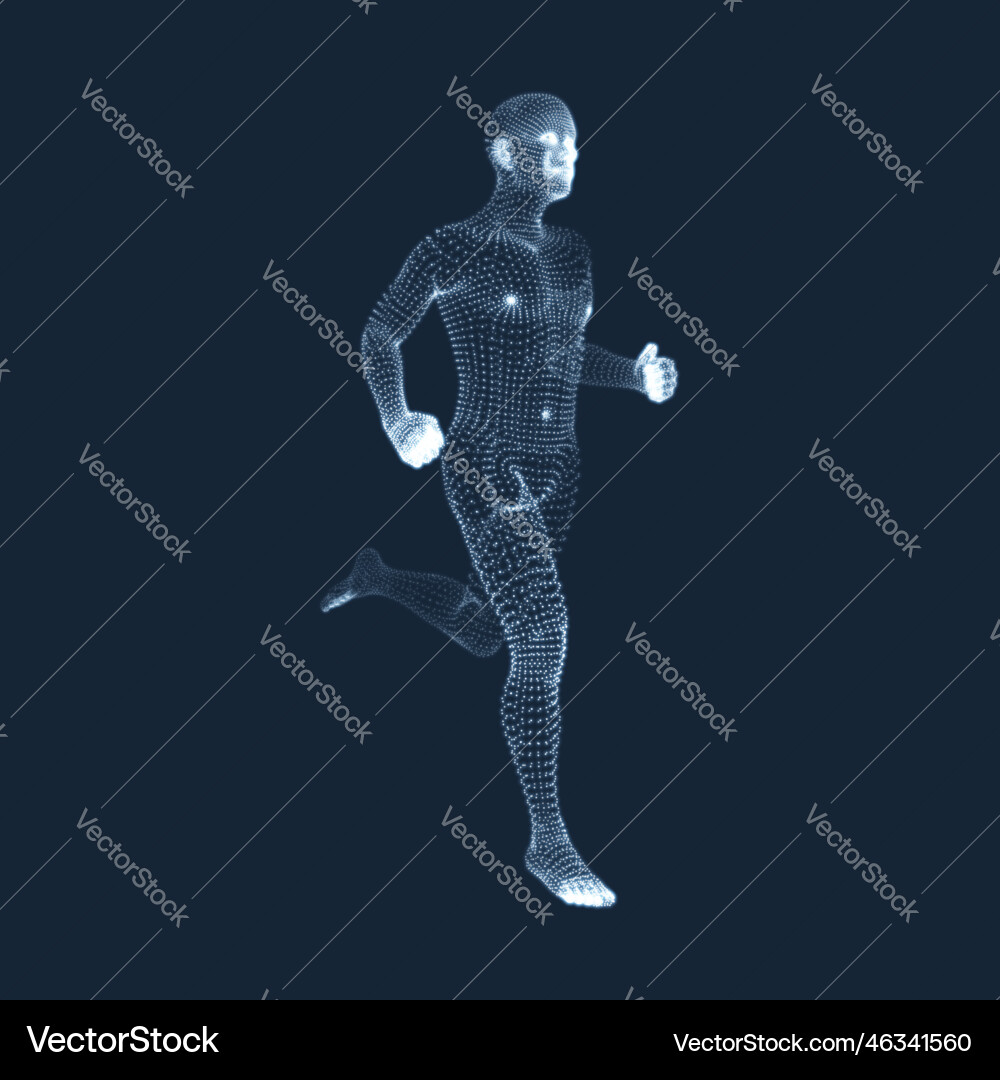 Running man graphics composed of particles Vector Image