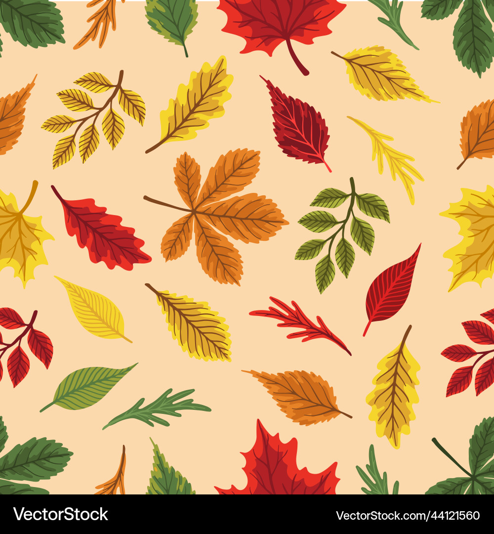 Seamless pattern with acorns autumn leaves Vector Image