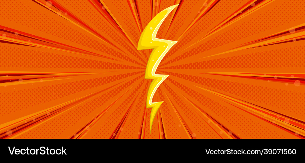 Superhero halftoned background with lightning Vector Image