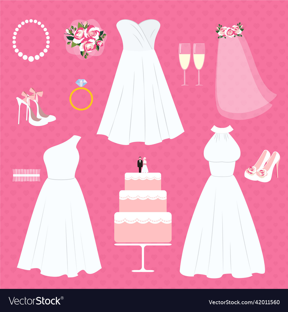Wedding elements Royalty Free Vector Image - VectorStock