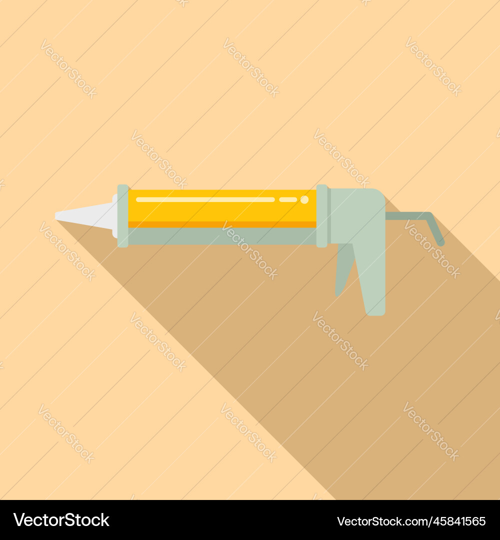 Craft silicone caulk gun icon flat glue Royalty Free Vector