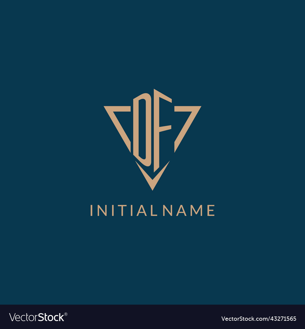 Df logo initials triangle shape style creative Vector Image