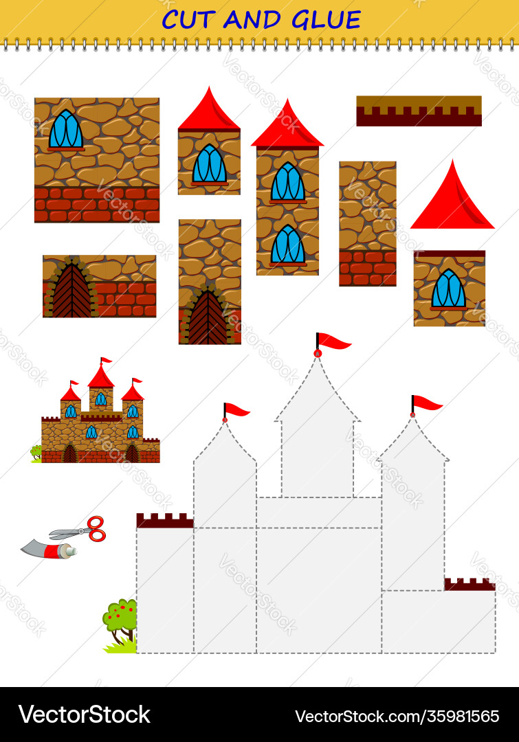 Educational page for little children printable Vector Image